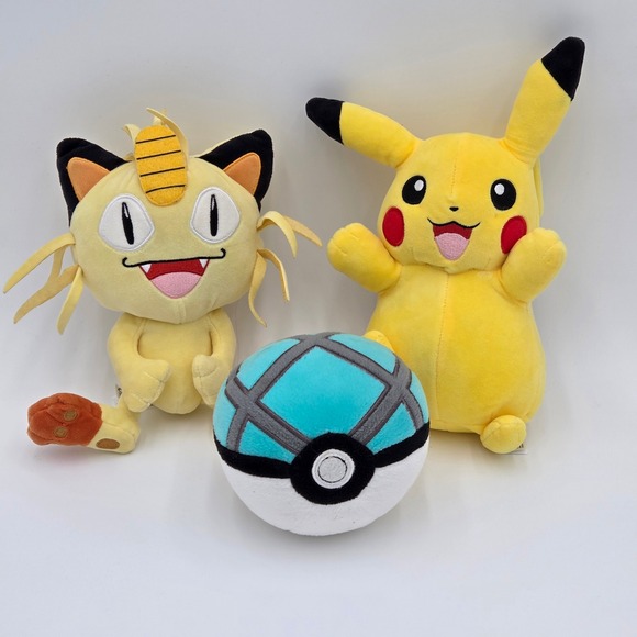 Pokemon WCT Wicked Cool Toys | Toys | Pokemon Plush Set Pikachu Meowth ...